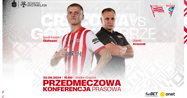 Dawid Kroczek i David Olafsson przed meczem z Górnikiem Zabrze